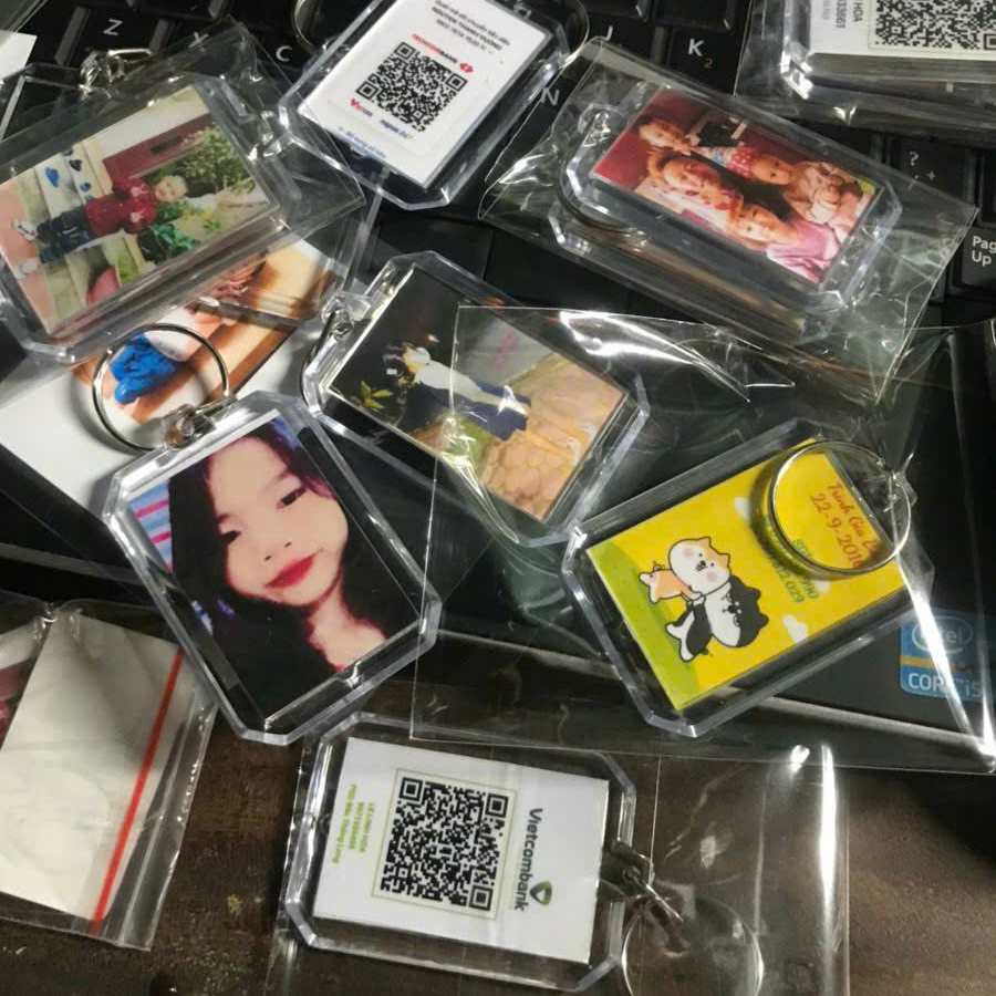 Keychain with QR code printed, License plate, cheap 2-sided printing ...