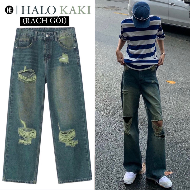 Light GREEN WASH JEANS Ripped 4 WIDE-TUBE PILLOWS WITH EXTREMELY FIRE ...