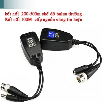 Video Balun With Power Supply Connecting Lan RJ45, POE Balum with anti ...