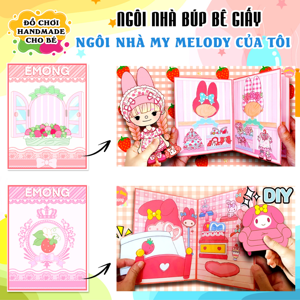 Paper dolls - My Melody paper doll house of the doll girl - DIY paper ...