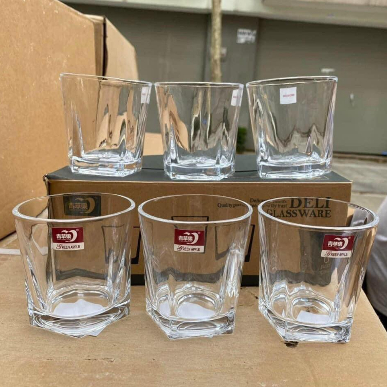 Glass Cup - 5-Sided Glass Cup Set (Set Of 6) | Shopee Philippines