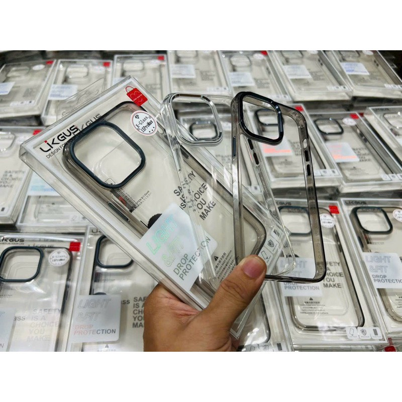 Iphone 15 Pro/ 15 Pro Max _ LikGus flexible glass case with aluminum ...