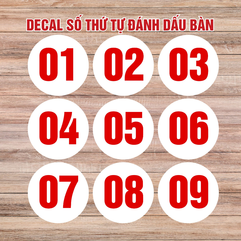 Azsticker - Number Decal Set Order Number Table Marker PVC Decal ...