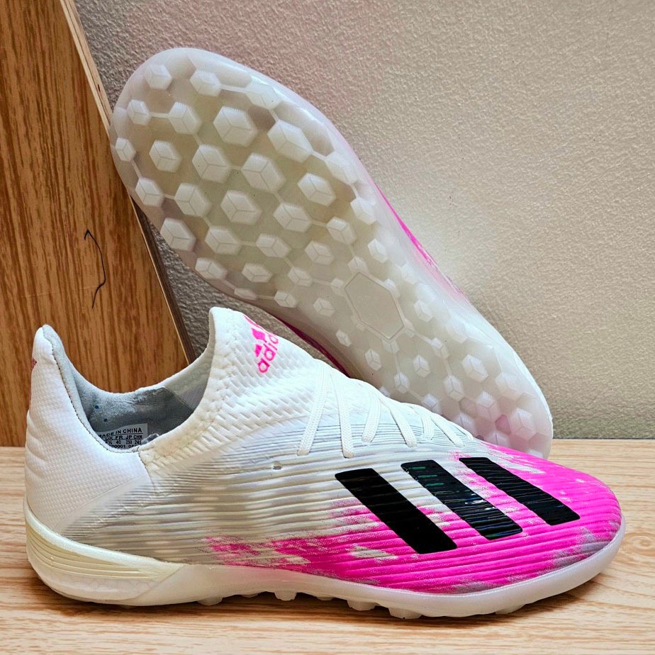 Real photo color adidá x19.1 tf soccer shoes pink white earth turf light weight form suitable ...