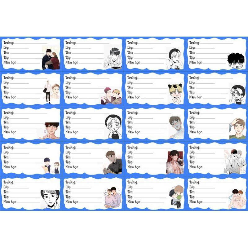 BJ ALEX yaoi stickers 60 different labels/j alex anime notebook labels ...