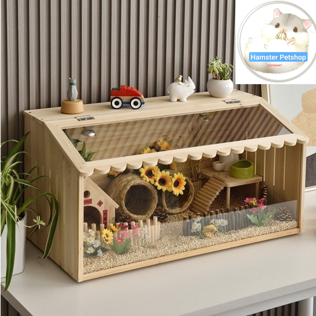 Wooden cage with mica surface for Hamsters, Guinea Pigs, rabbits ...