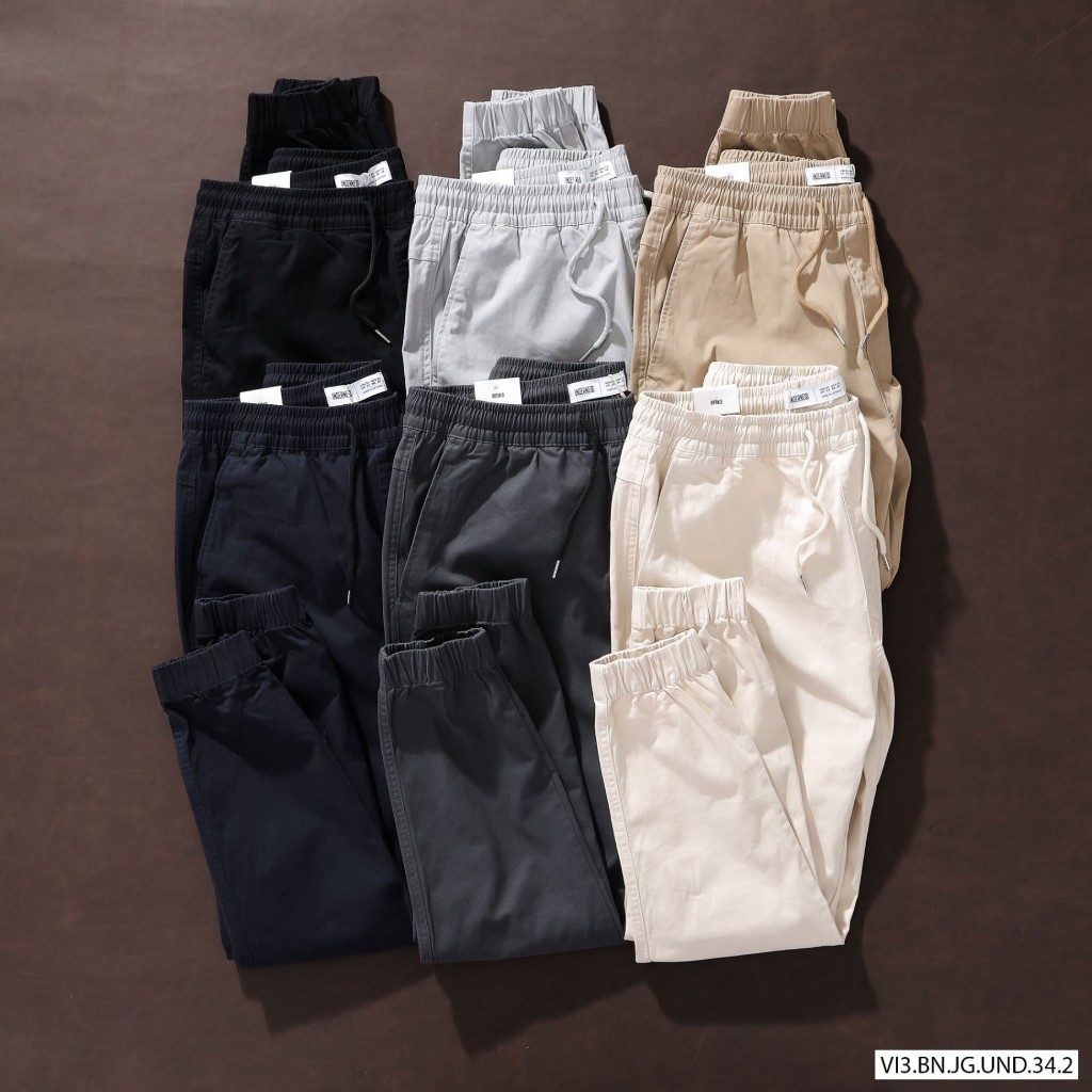 Underness Men's Plain Khaki Jogger Pants, Slim form, high quality khaki ...