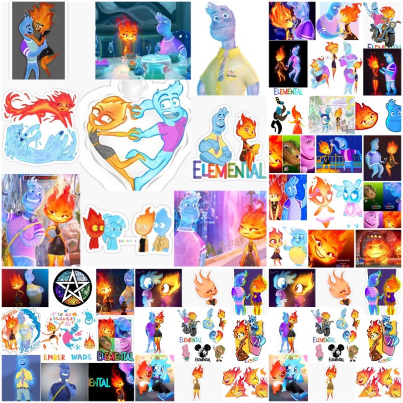 Elemental land of the elements sticker 60 different silk-pressed images ...