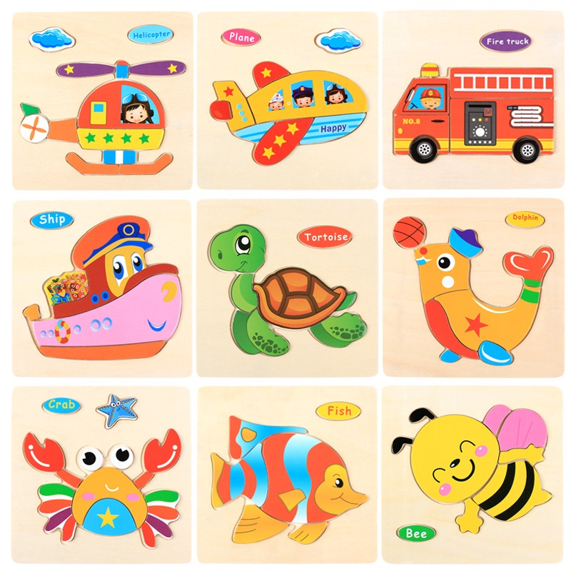 Toys - Wooden Knob Puzzle Board with Many Themes for Children | Shopee ...