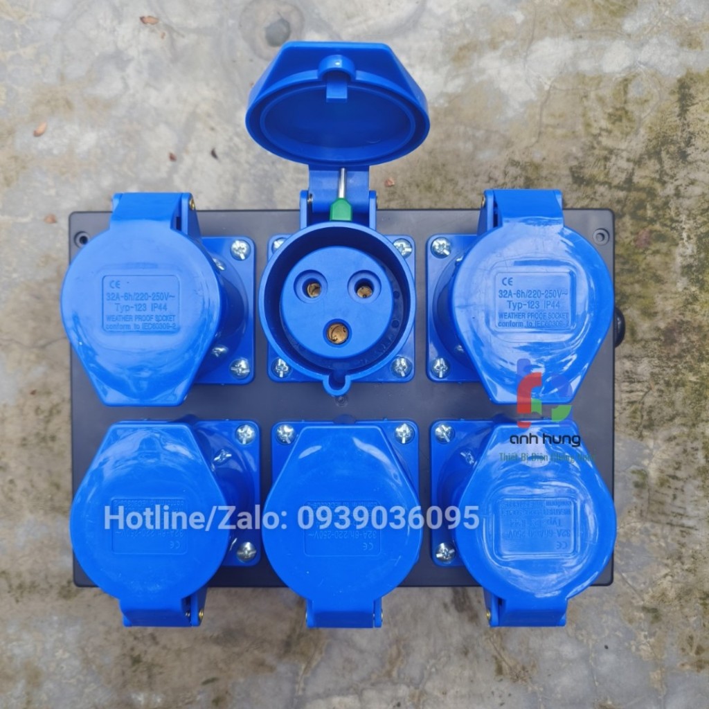 Single Phase Industrial Power Splitter 6 Outlets 3 Pins - 16A 32A 250V ...