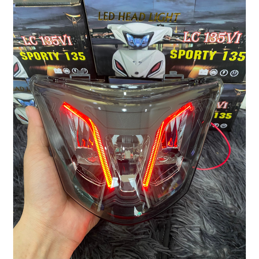 Super Bright Headlight [LED] with DEMI strip for LC135 V1 CRYPTON SNIPER135 EXCITER 135 (2009 ...