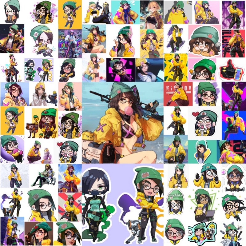 Killjoy Game Valorant stickers 60 different silk-pressed images ...