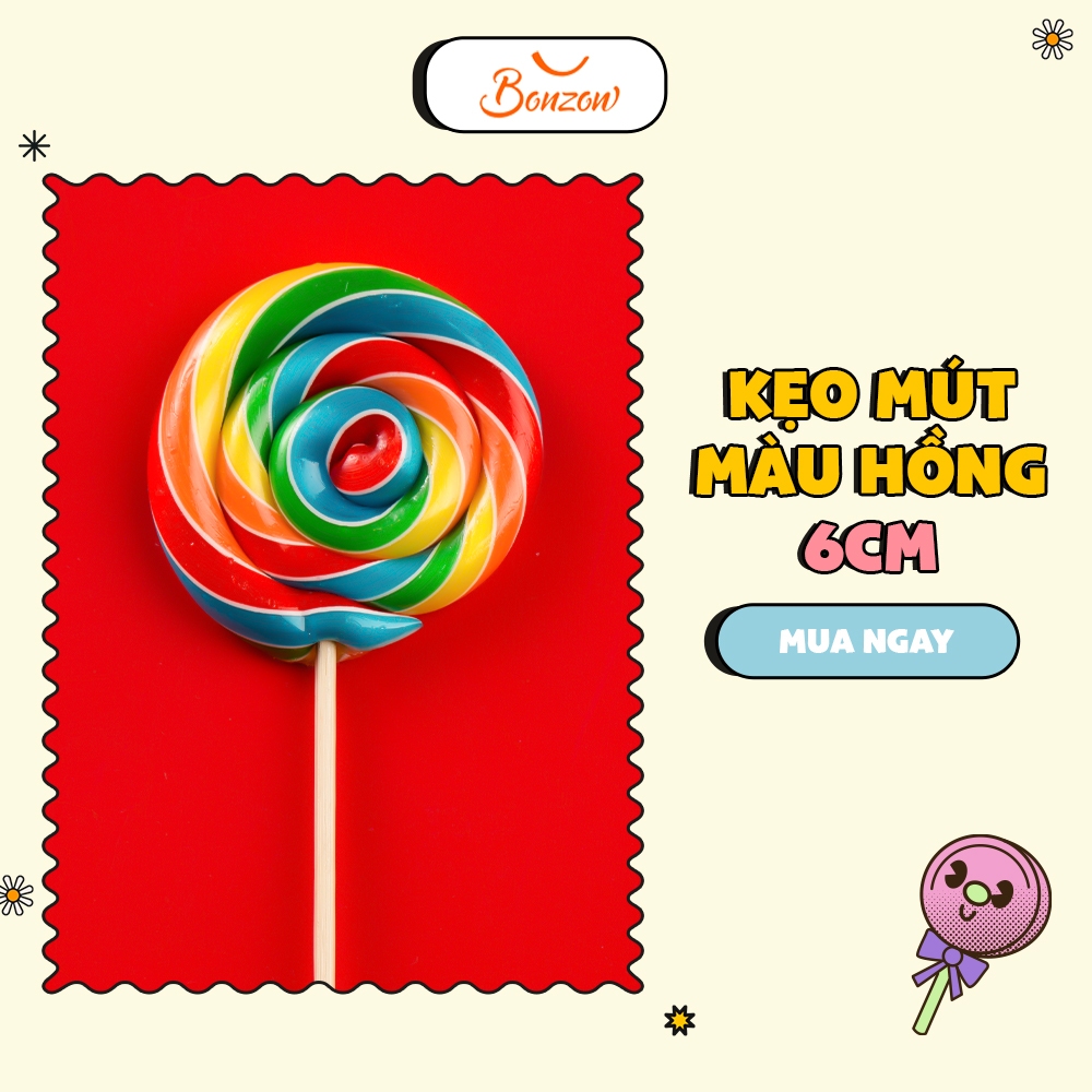 Lolipop Synthetic Fruit Flavored Rainbow Lollipop 6cm - handmade Bonzon ...