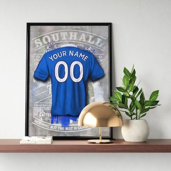 Custom ️ Personalized Everton Shirt - EVE Team Home Jersey Poster with ...