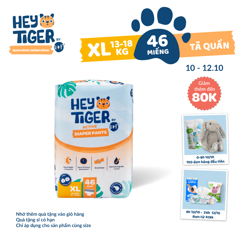 Hey Tiger Jumbo Diapers / Diapers Size XL - 46 Pieces | Shopee Philippines
