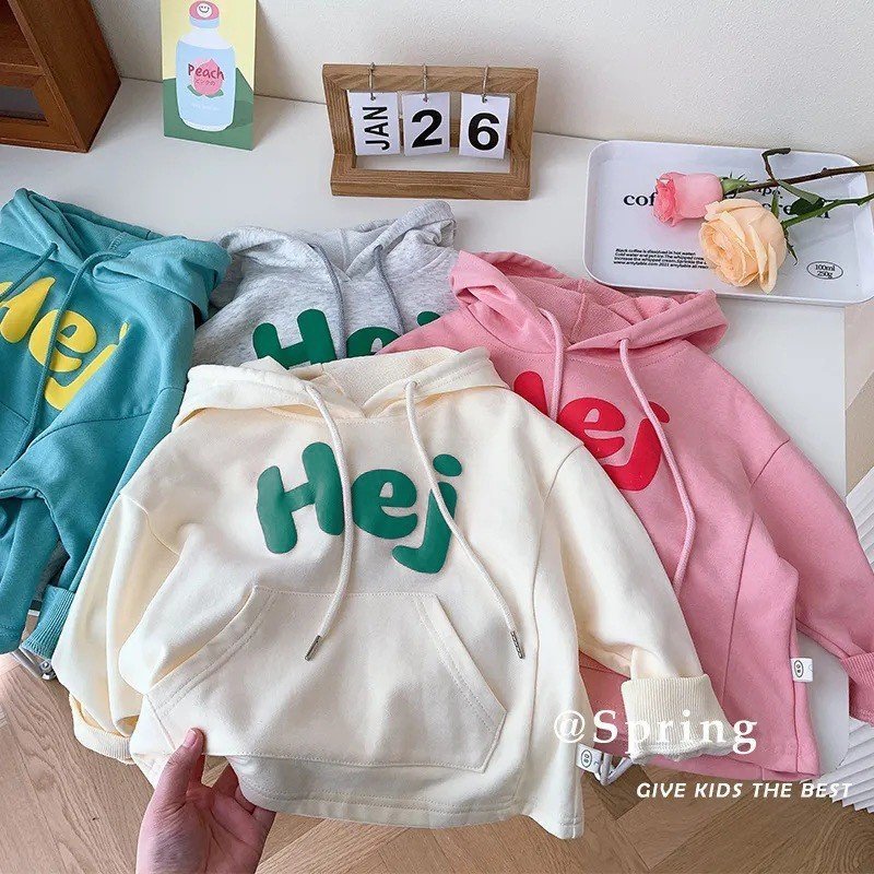 Hej HOODIE WITH KOREAN STYLE HAT IN FISH LEATHER Flannel FOR KIDS 8 ...