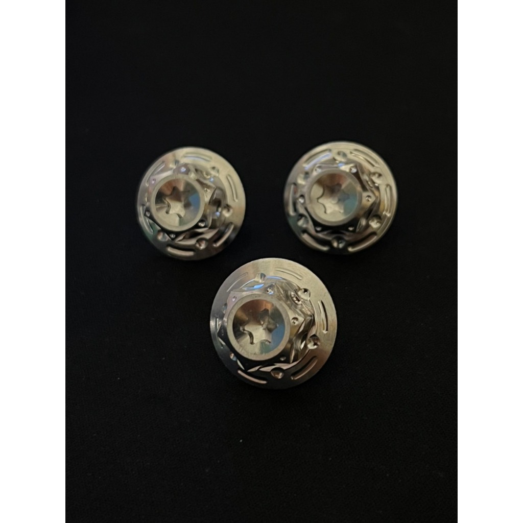 304 stainless steel glass screws, model S3, large rim, mounted on many ...