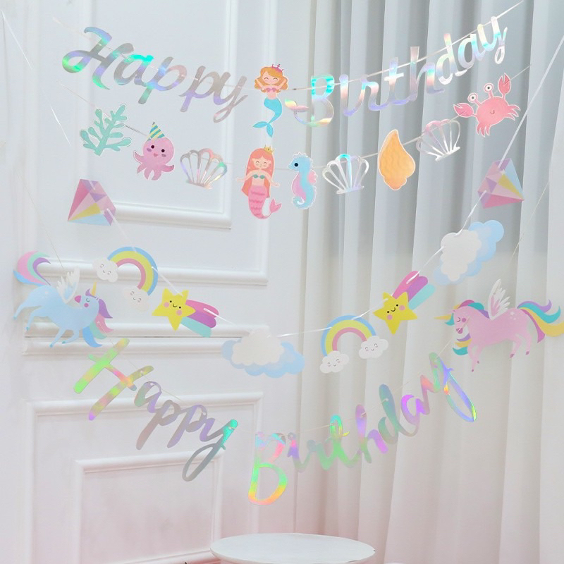 Happy birthday hanging string for birthday decorations in the shape of ...