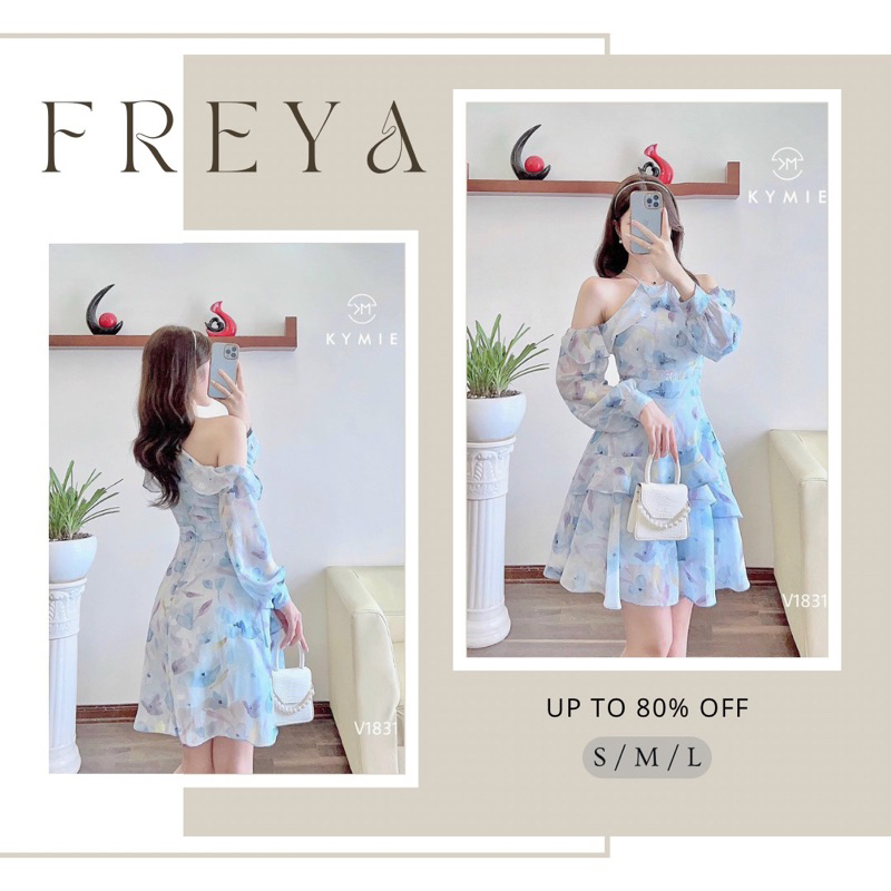 Women's Blue Floral Dress, Lovely Long-Sleeved Long-Sleeved Low ...