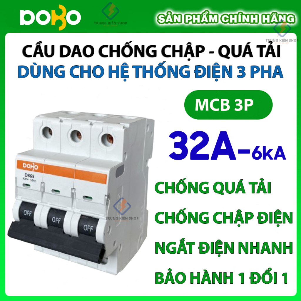 3-phase Automatic Circuit Breaker 380V 32A MCB DOBO KOREA super ...