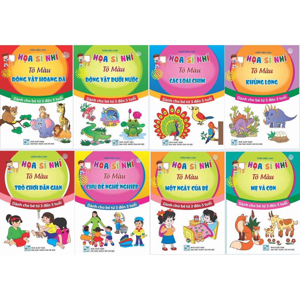 Combo Coloring Theme Of Baby & Animal Tran Dieu Linh (8 books) | Shopee ...
