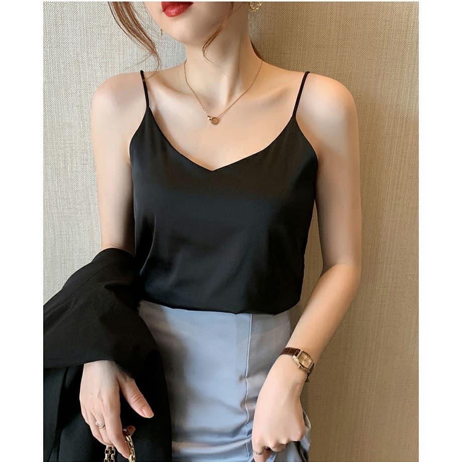 Super beautiful from satin silk spaghetti straps top | Shopee Philippines