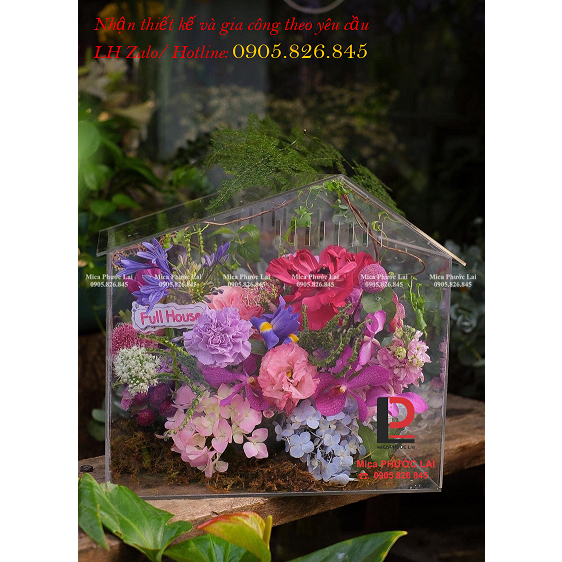 Transparent Flower Arrangement mica Box, Gift Box (House Shape ...