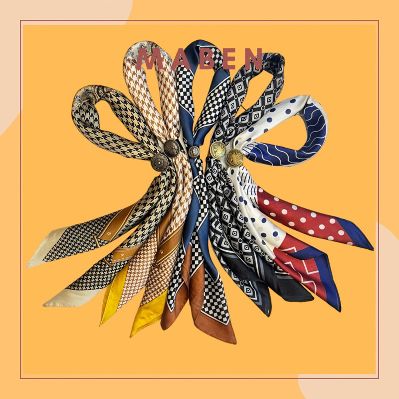 Square silk bandana size 70x70cm many designs - Maben | Shopee Philippines