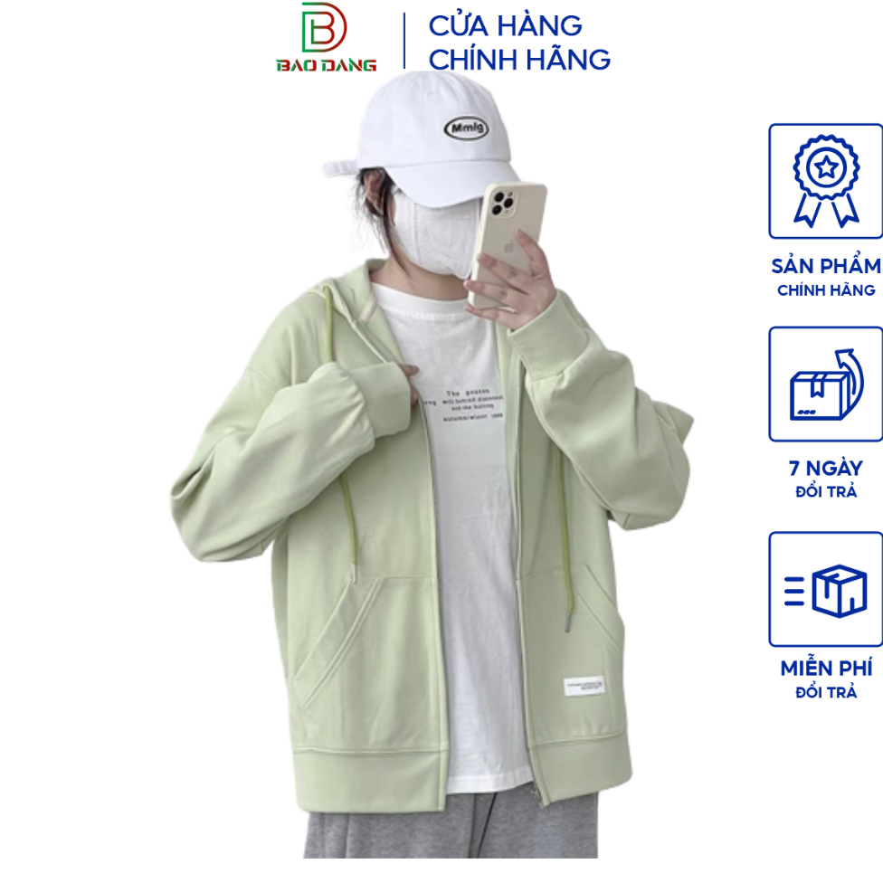 Zip hoodie made of non-ruffled foreign felt material, plain style, high ...