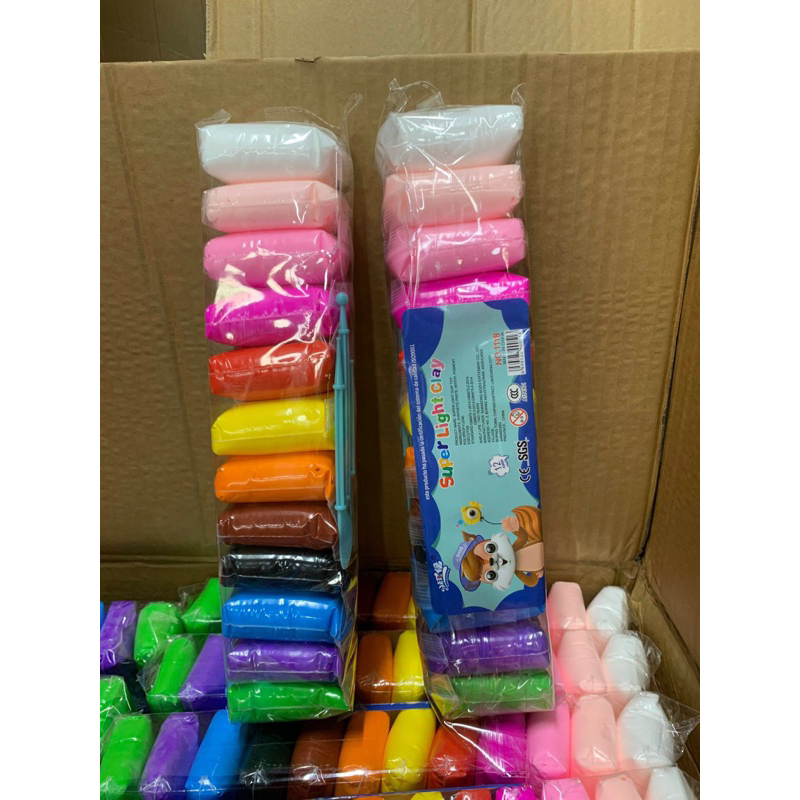 Japanese foam modeling clay 12 colors self-drying and waterproof (Large ...