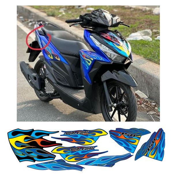 2017 click stamp black and blue fire | Shopee Philippines