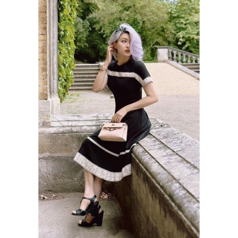 Zane dress with lace, 1 layer is light as air, sturdy Italian fabric ...