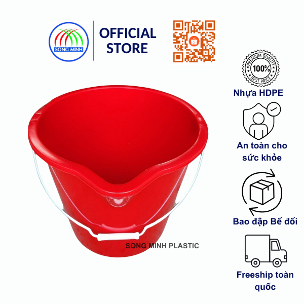 18l plastic bucket with funnel mouth, liter graduation for mixing Song ...