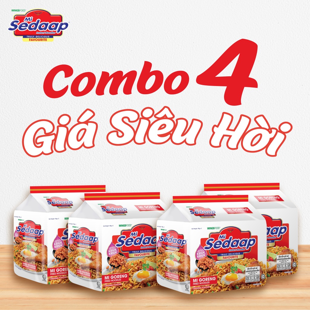 Combo of 4 Lots of 20 Packets of Sedaap Instant Noodles Stir-Fried ...