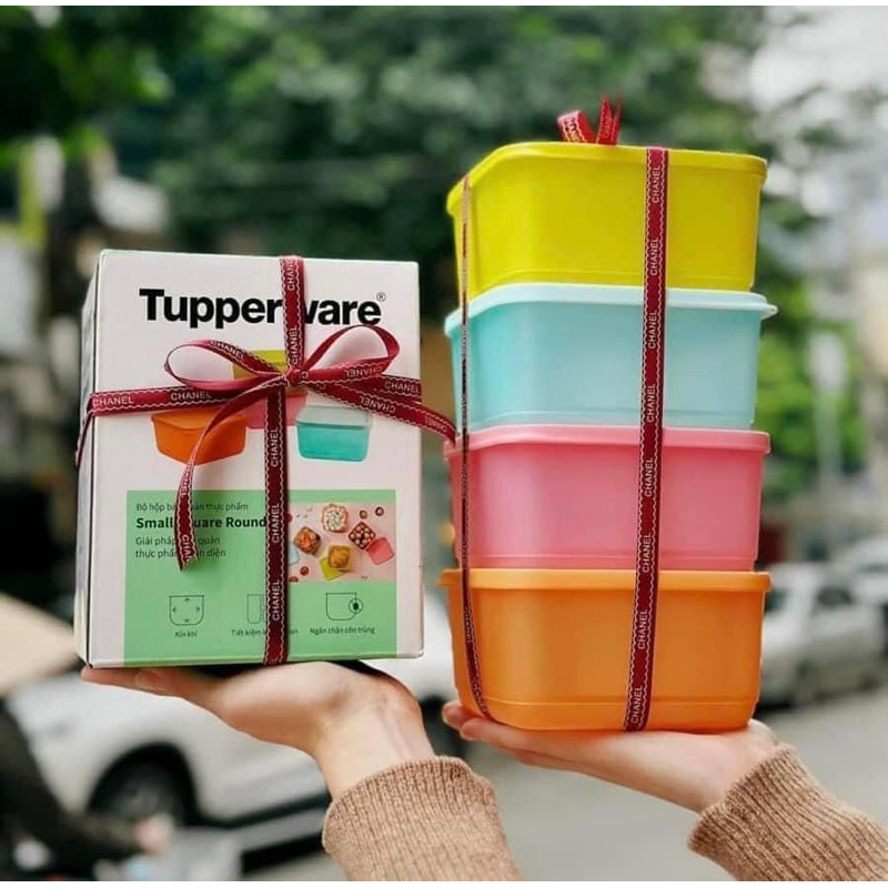 Tupperware MALL - Small Square Round Tup food storage box set (4 boxes ...