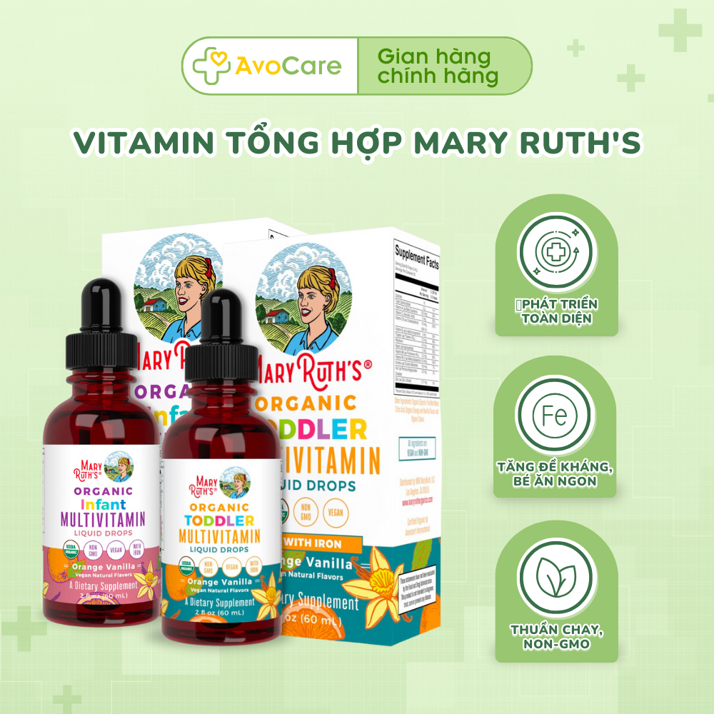 Mary Ruth Organic liquid Multivitamin containing iron for babies from 6 ...