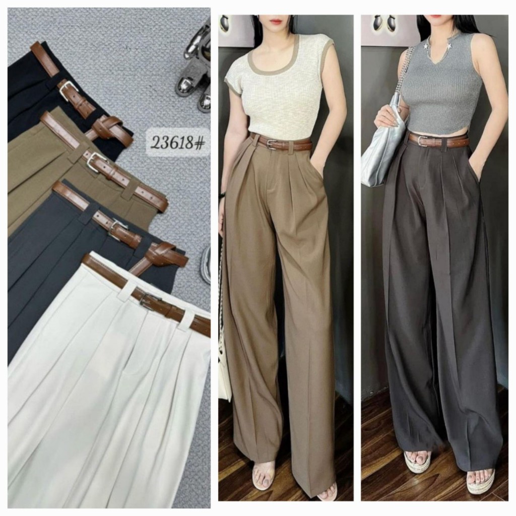 New Model Folded Wide Leg Pants with Leech Length 100_103cm_M799 ...