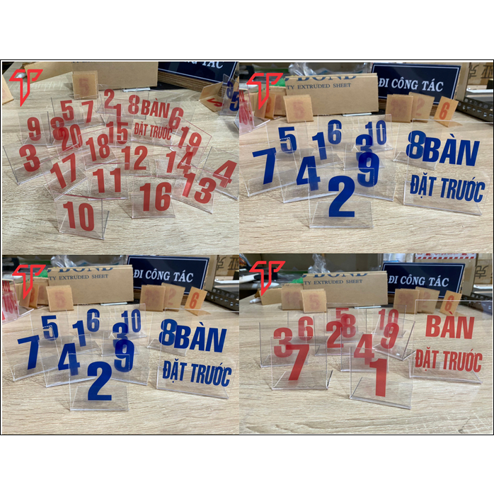 Mica table number set - compact serial number cards for tables of ...