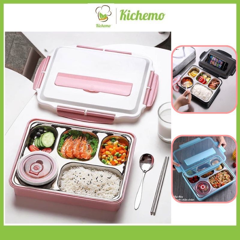 Office lunch box 5-compartment lunch tray with soup lid and phone ...