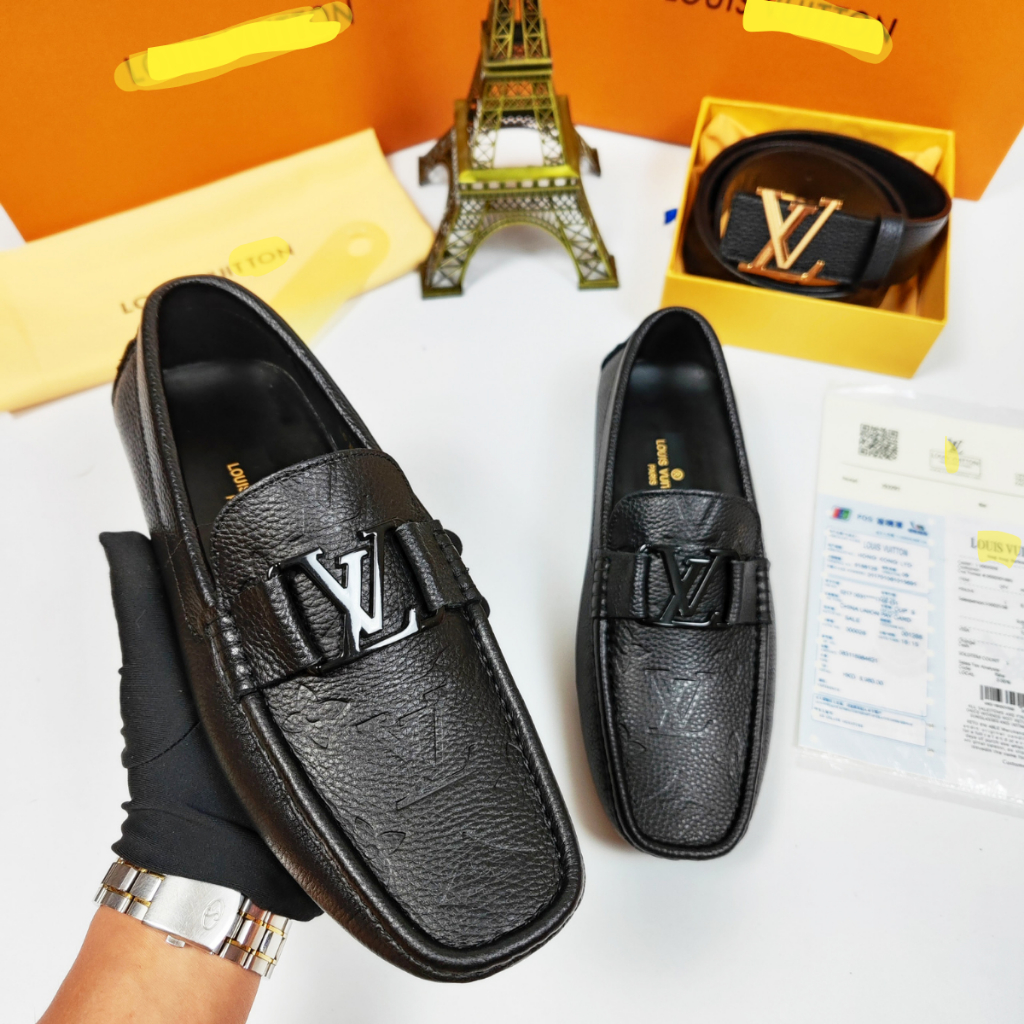 Men's leather loafers, Men's Moca LV loafers with youthful patterns ...