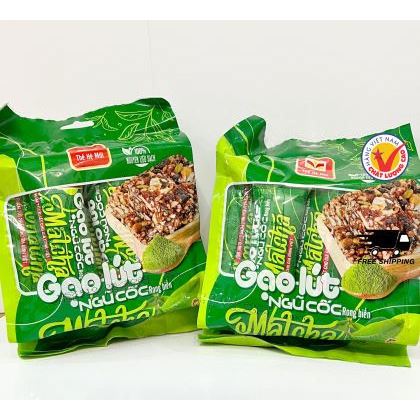 Hung Phat matcha brown rice cereal bars (pack of 10 bars) | Shopee ...