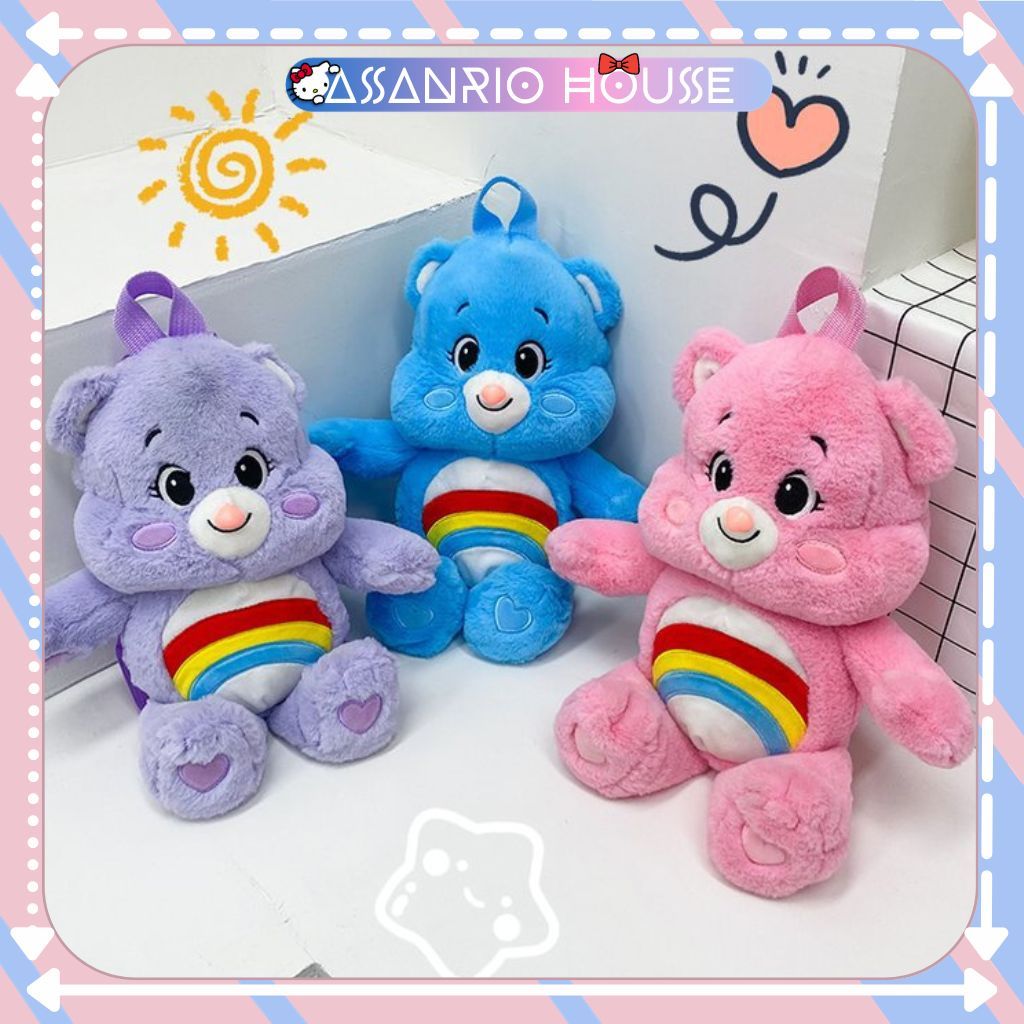 Carebears Rainbow Teddy Bear Backpack - Rosé BP wears super cute large ...