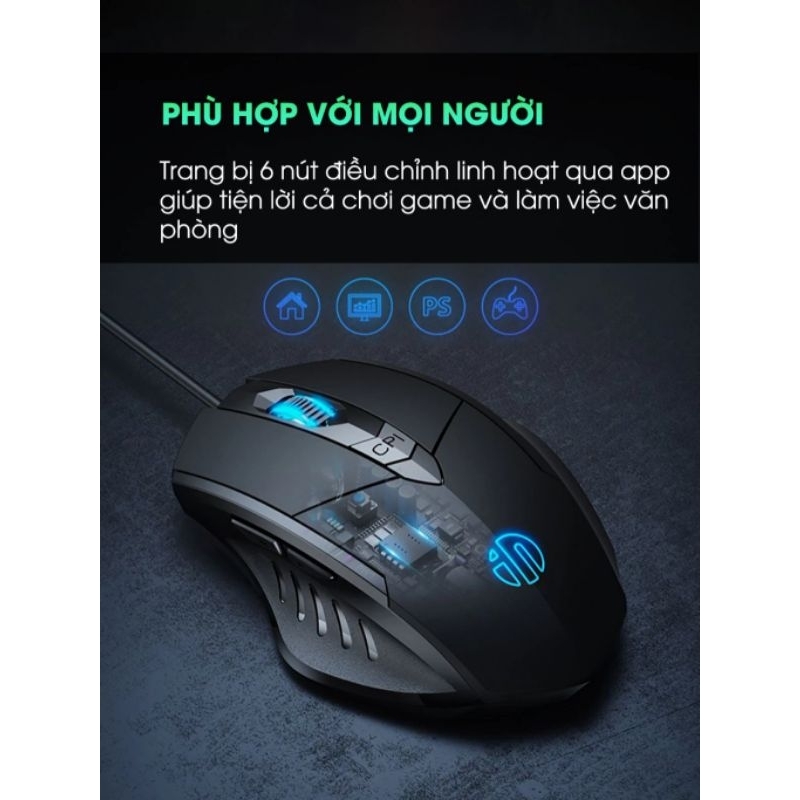 Tekkin INPHIC W1 3600 DPI gaming computer mouse wired version with ...