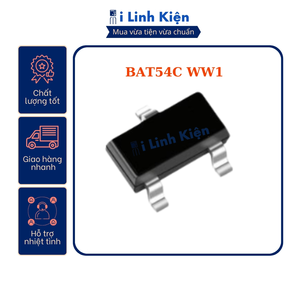 Bat54c WW1 Diode Schottky 0.2A 30V SOT-23 genuine NXP quality assurance ilinhkien | Shopee ...