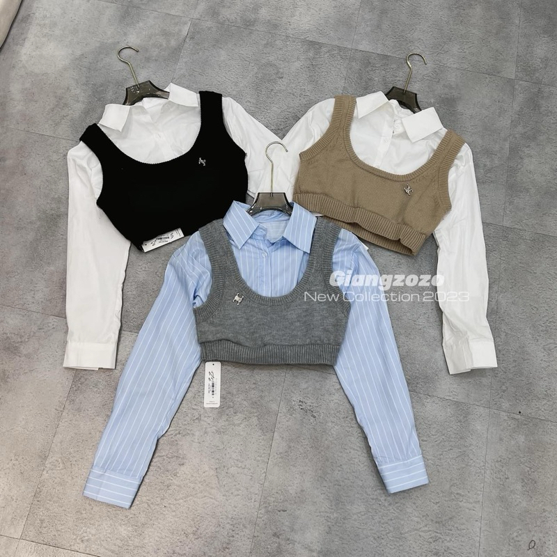Super Hot Crochet Shirt Set with Gile Sweater | Shopee Philippines