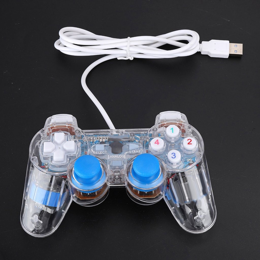 Game controller for PC/Laptop, PS2, PS3 with transparent USB port wire ...