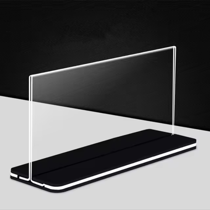 Horizontal mica tabletop menu with black base, size A4 A5 A6 10x20, QR ...