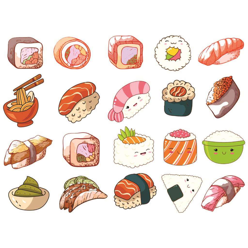 Sushi decorative stickers (20 pieces) | Shopee Philippines