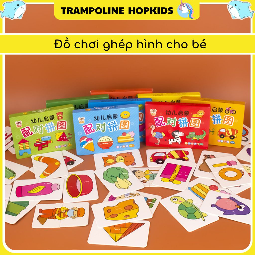 Smart 2-piece Shapes Puzzle for children from 1 year old, Puzzle with 6 ...