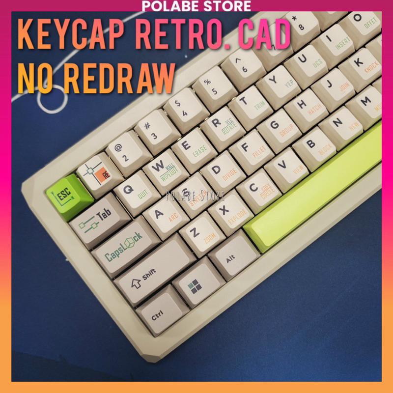 Keycap Retro CAD No Redraw ChinaMK Cherry Profile PBT Dyesub mechanical ...